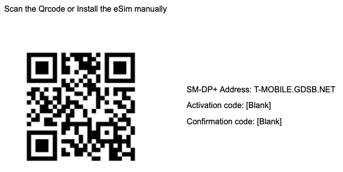 Hier finden Sie den T-Mobile USA eSIM QR Code